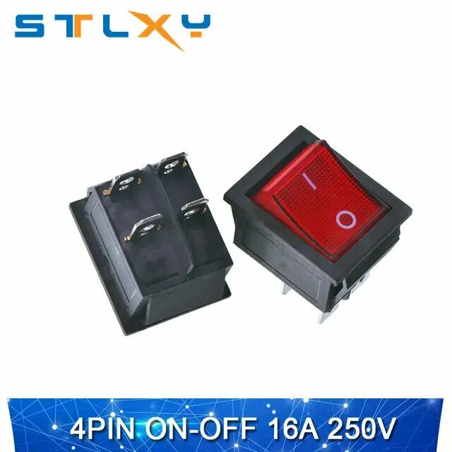 Переключатель света Stlxy KCD4 медный 30А 4PIN ON-OFF