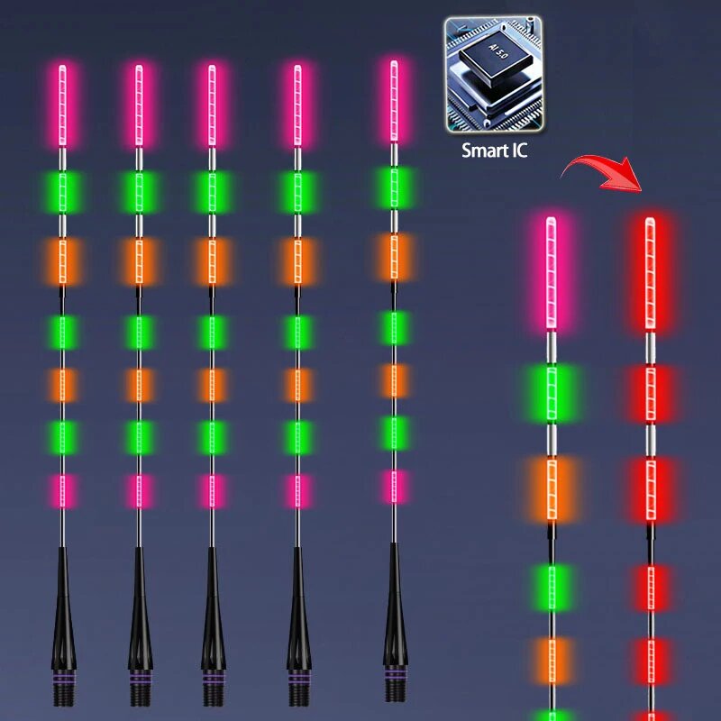 5 шт, HULIKING, светящиеся поплавки для рыбалки Розовый, 5 pcs