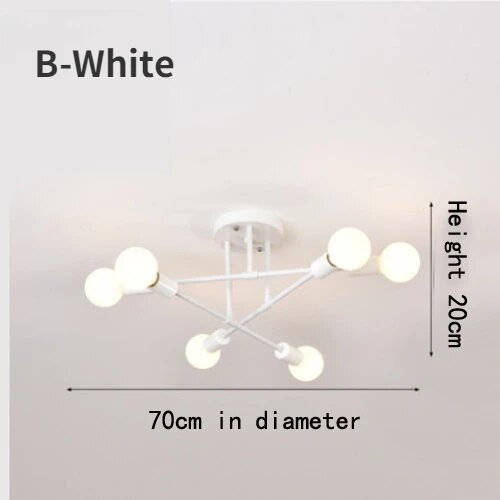 Белая люстра современная 70см, B-White