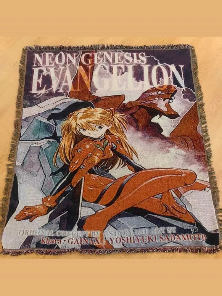 Гобелен Neon Genesis Evangelion Аниме 160 х 130 см Настенный декор для дома и комнаты