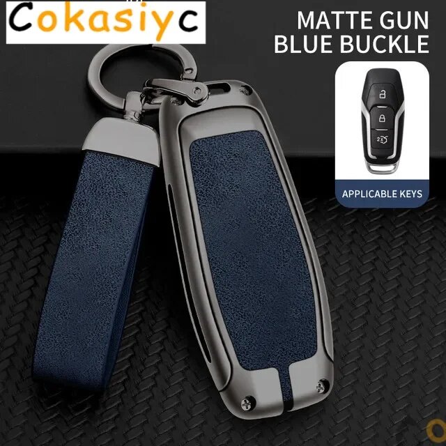 Чехол для автомобильного ключа, брелок для Ford Focus Fiesta Mondeo Edge Ecosport Kuga A- gun blue