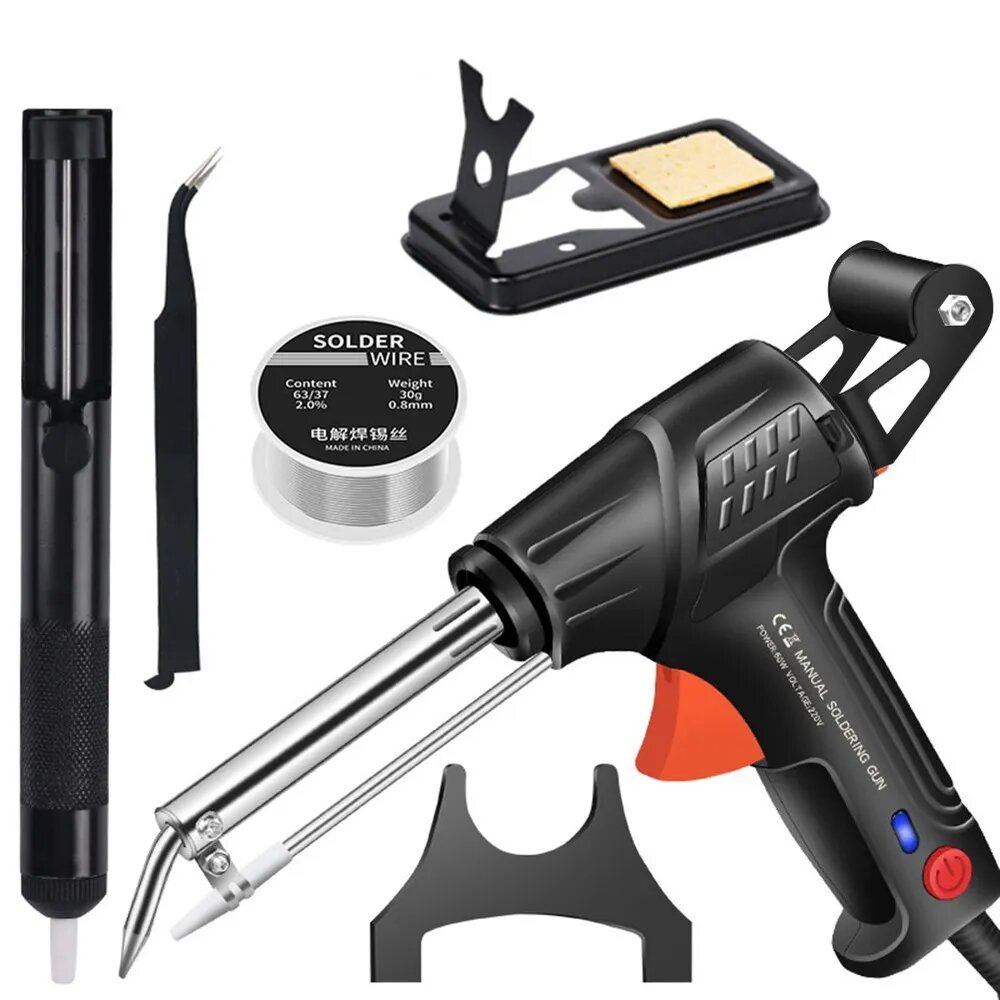 Паяльная станция 60 Вт, 5 предметов, внешний нагрев, 220 В, евророзетка