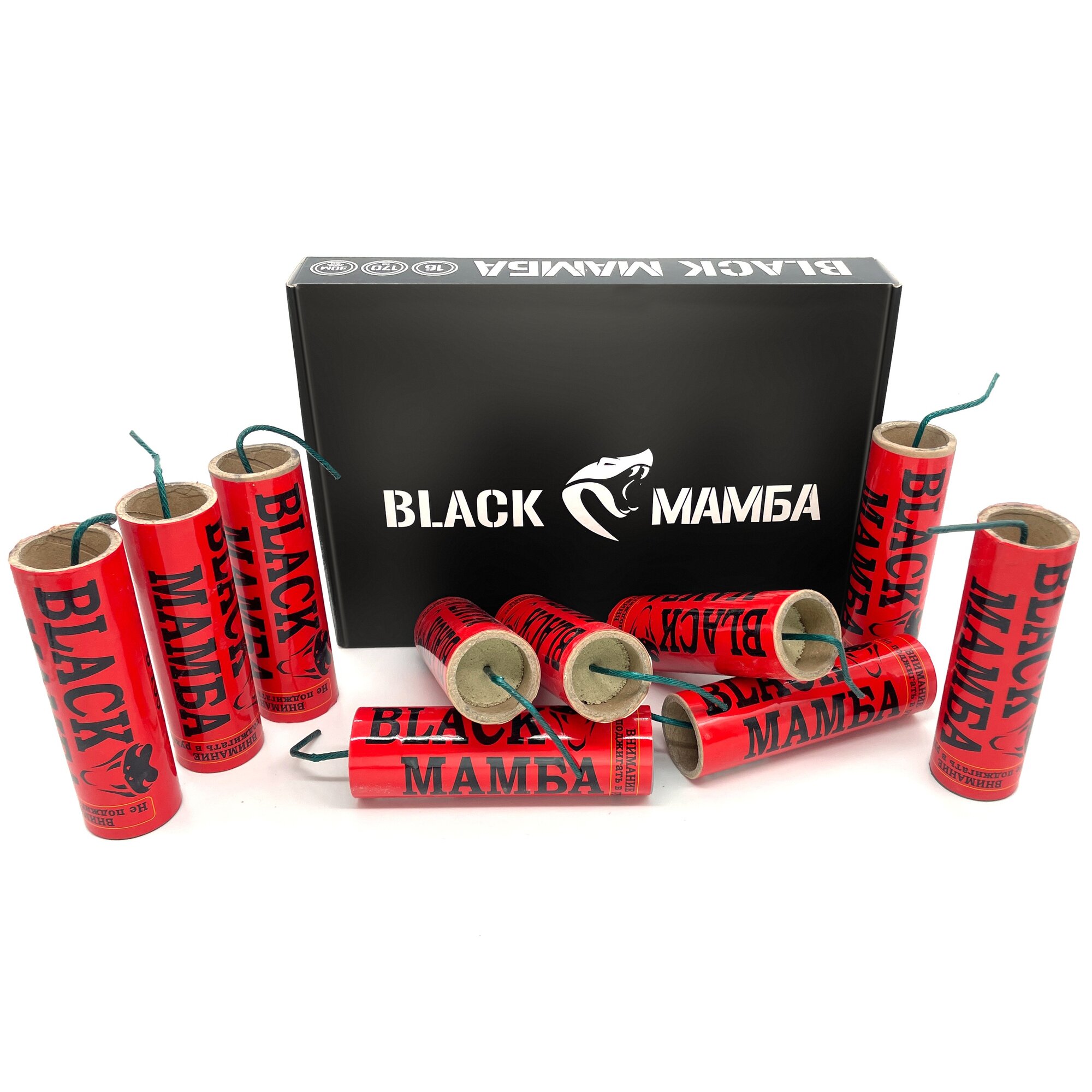 Петарды фитильные BLACK MAMBA 10 шт громкость 140 Дб пороха 20 самые мощные И крутые патардосы B105