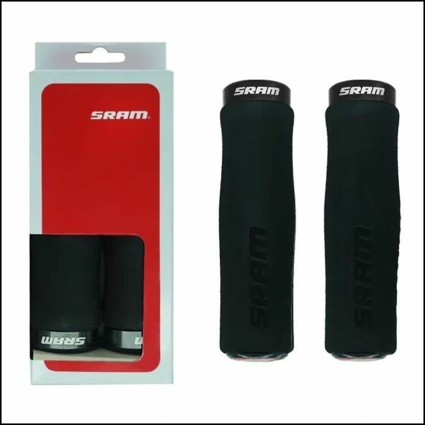 Эксклюзивные сверхлегкие грипы SRAM для MTB: антискользящее покрытие и система фиксации обеспечивают максимальный комфорт, 1 пара красных велозапчастей для катания
