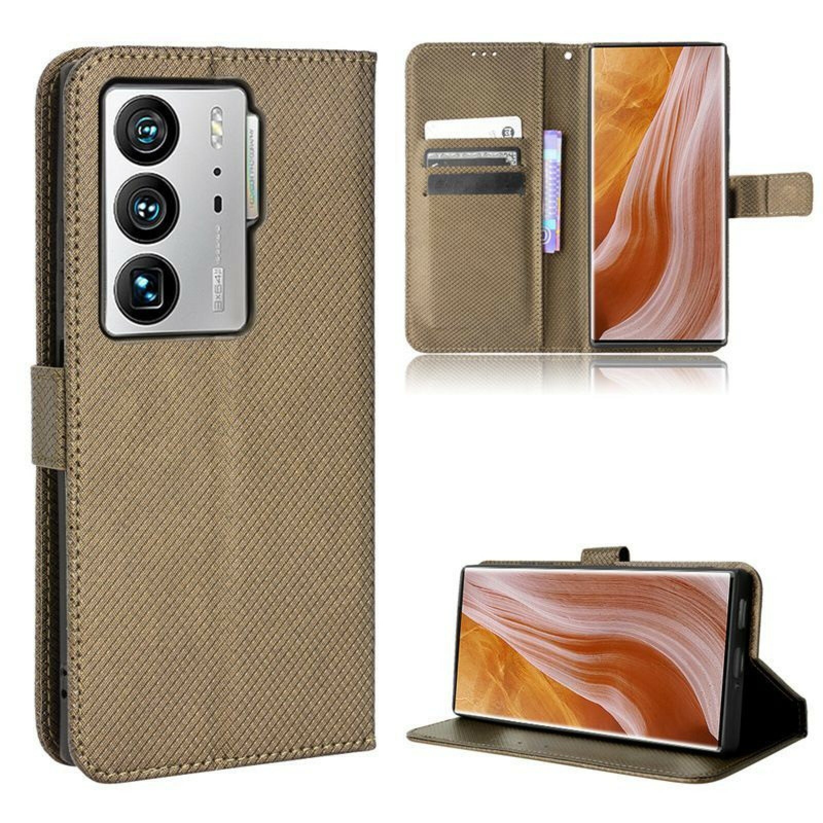 Защитный чехол-книжка MyPads для смартфона ZTE Axon 40 Pro из искусственной кожи