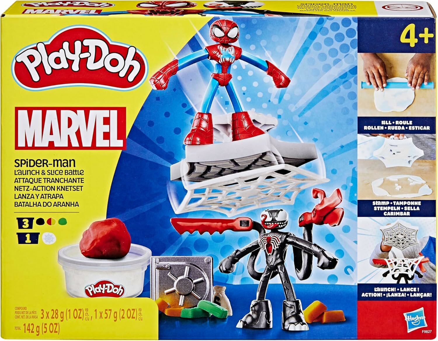Игровой набор для лепки Play-Doh Marvel Spider-Man: : Бой, Стрельба и Рубка - F9827