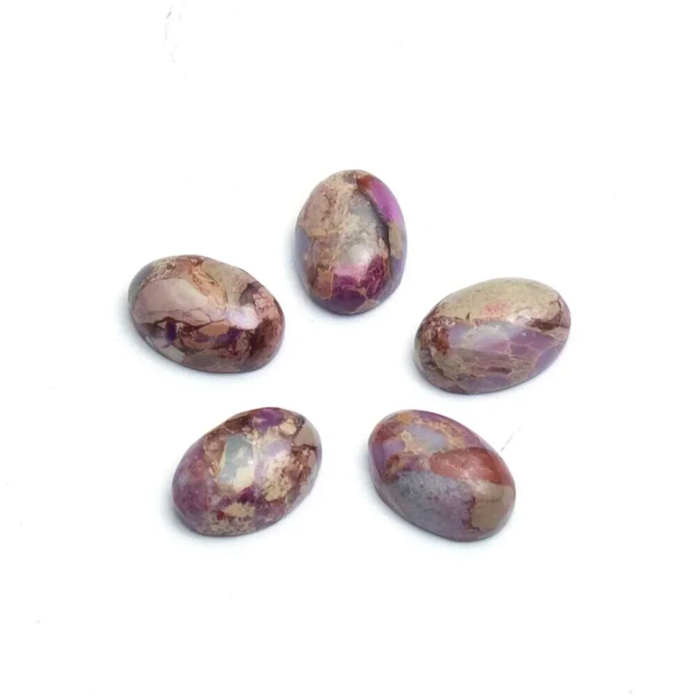 Кабошоны из полудрагоценного камня 16 цветов Фиолетовый, 5 Colorful