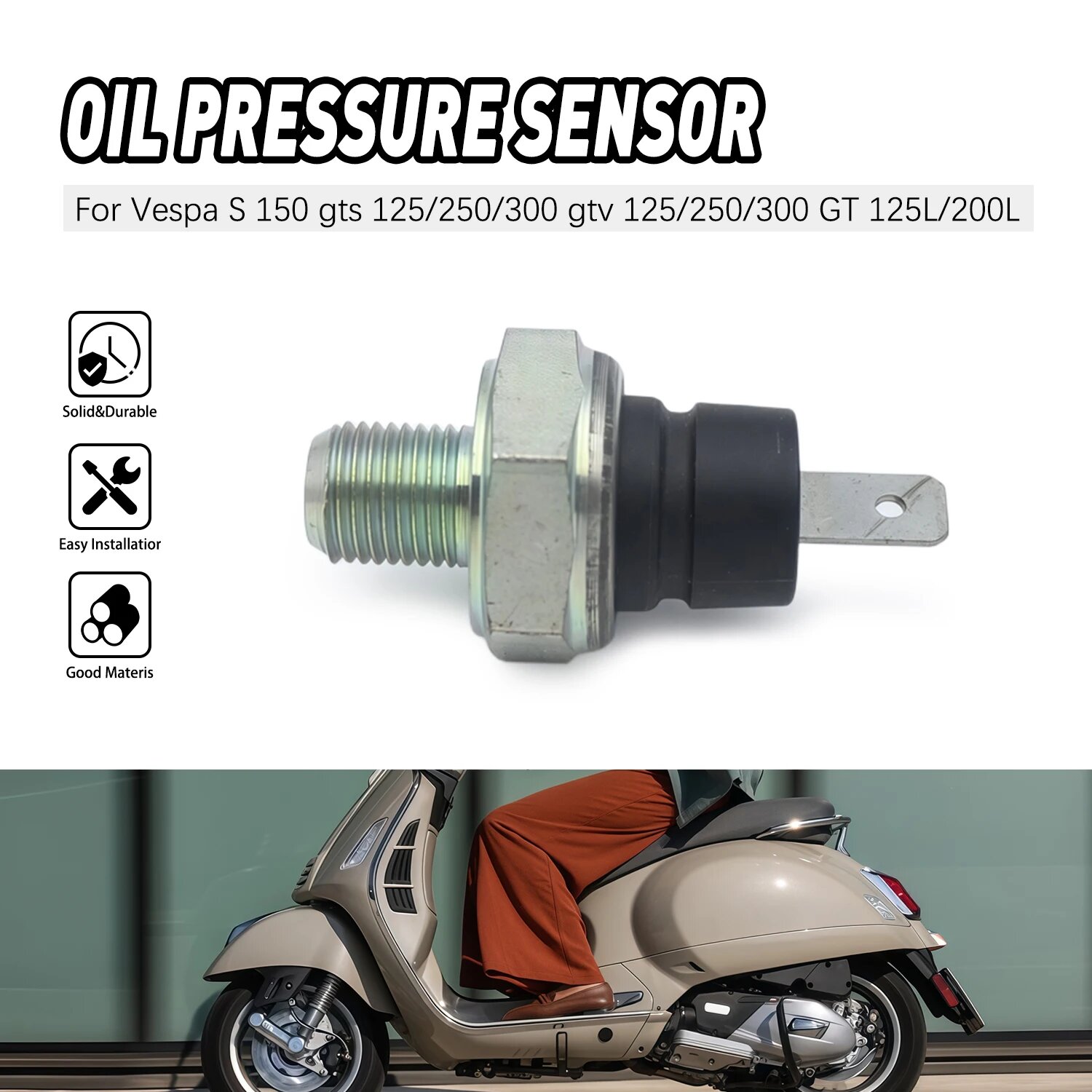 Датчик давления масла для Piaggio Beverly 300 ie ABS E4 2016-2017, 500 CRUISER E3 2005-2012, аксессуары для мотоциклов