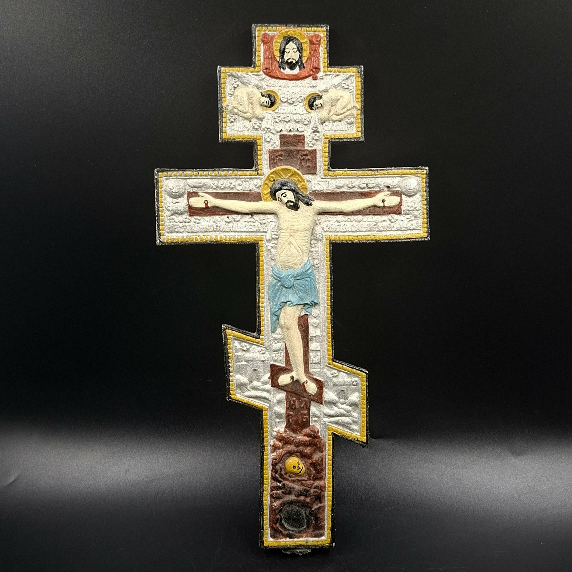 Крест напрестольный "Распятие Христово", металл, роспись, Россия, 1990-2010 гг.