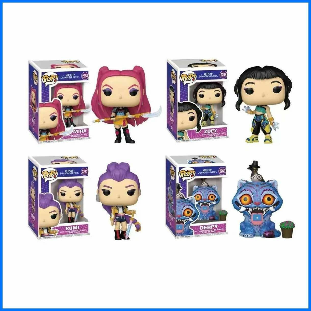 Фигурка POP KPOP Demon Hunters Коллекционная кукла 4 дюйма Игрушка-аниме в коробке, подарок фанатам K-pop