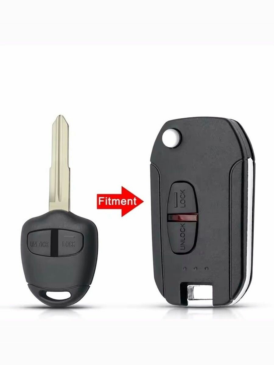 Корпус ключа зажигания с 2 кнопками для Mitsubishi L200 (2005–2015), Montero/Pajero/Shogun/Triton, лезвие MIT8