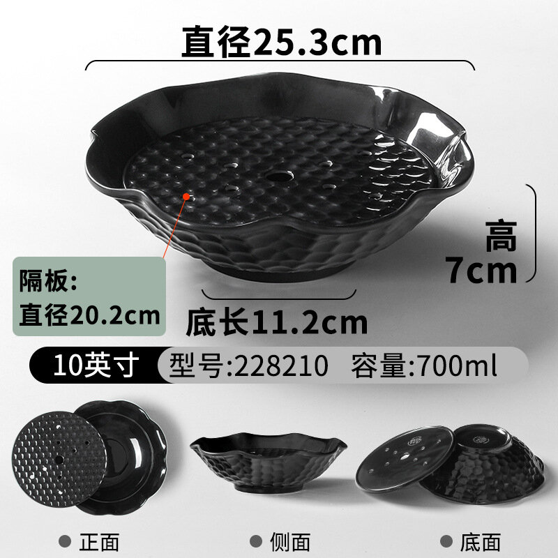 Меламиновая посуда Xiangyuanmei, специальная тарелка для сухого льда, подходит для ресторанов с горячими блюдами, для подачи рубец, ломтиков поясницы, морепродуктов, лосося и сашими.