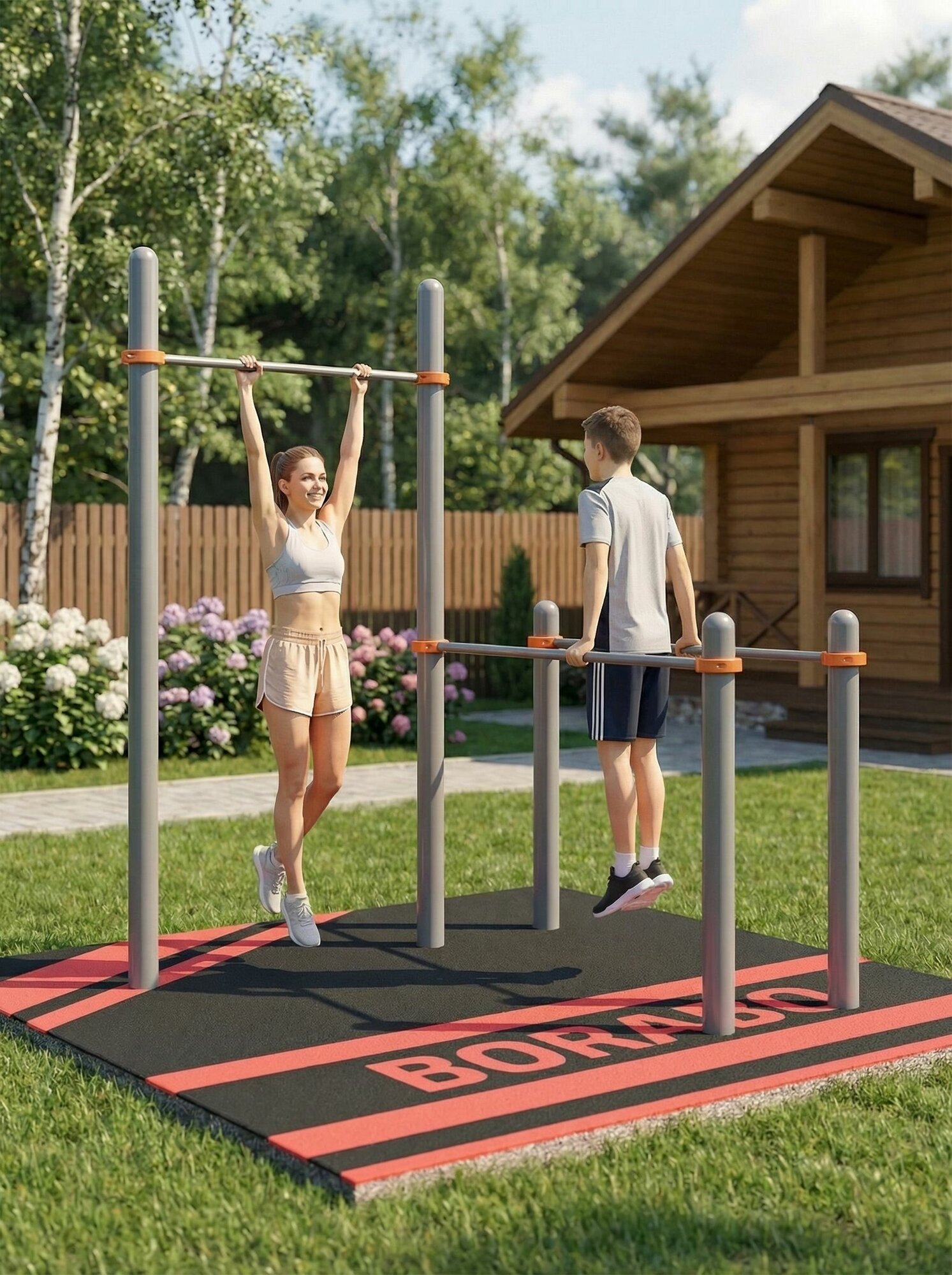 Турник и брусья для улицы, спортплощадка на дачу BW-71