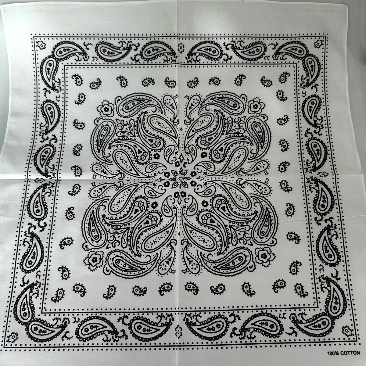 Хлопковая бандана paisley белая, цвет 55 White 2
