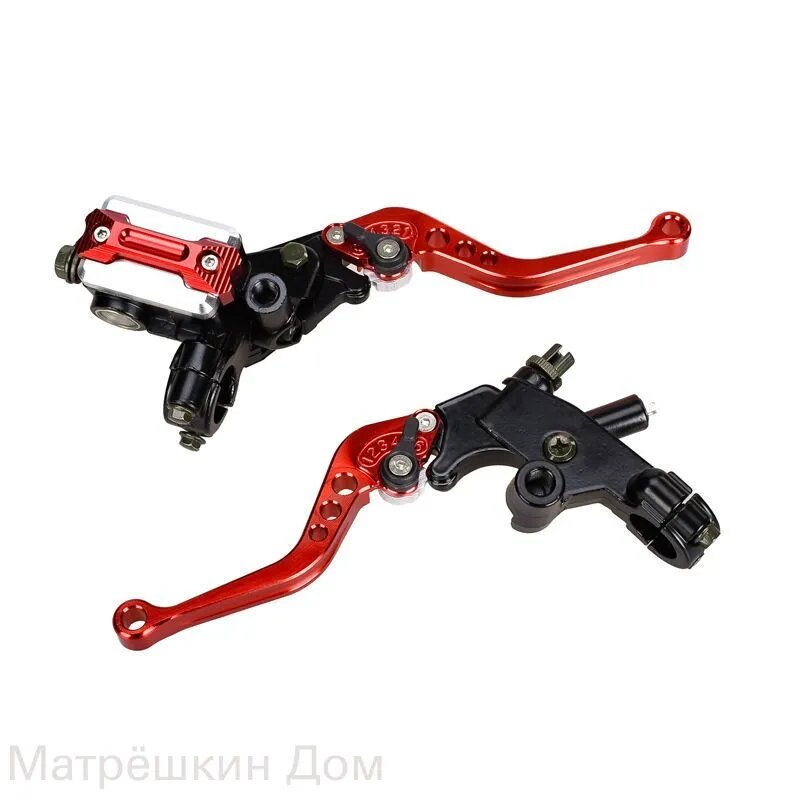 Рычаги сцепления и тормоза на эндуро и на мотоцикл 22 - мм модификация CNC Красный