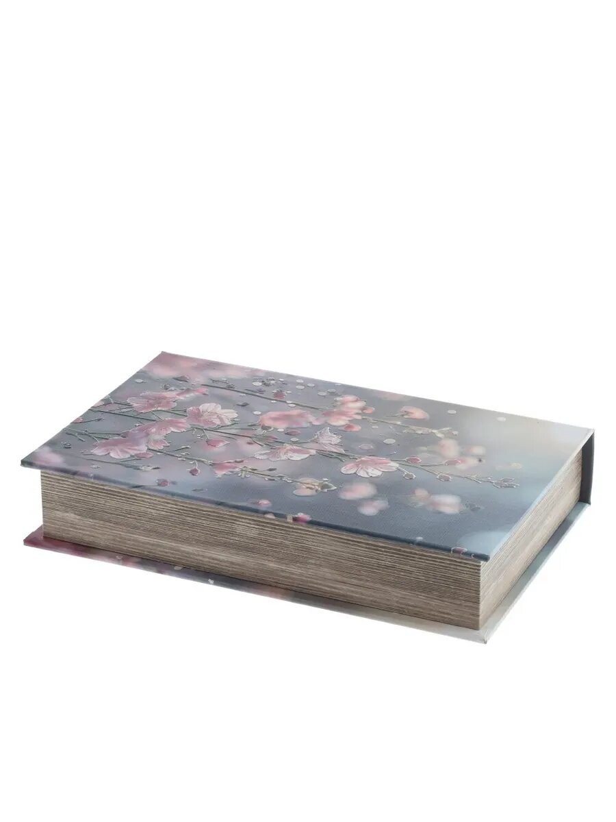 Шкатулка-книга "Flower", для документов и фото, магнитная, серая — фото 1