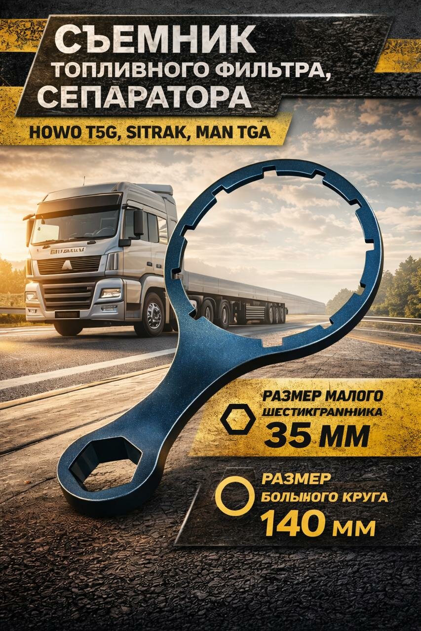 Съемник топливного фильтра, сепаратора, HOWO T5G, SITRAK, MAN TGA