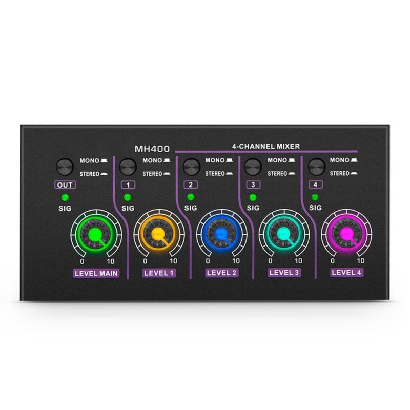 Ультракомпактный 4-Канальный Аудиоусилитель для наушников MH400, Стереоусилитель-микшер для выступлений на открытом воздухе, небольших Концертов