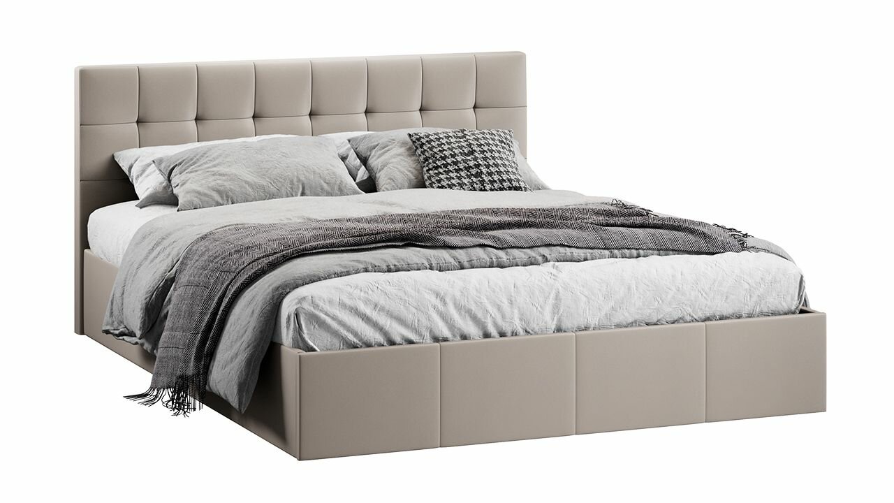 Кровать с ПМ Эмма (с подъемным механизмом) с заглушиной Велюр Confetti Smoke