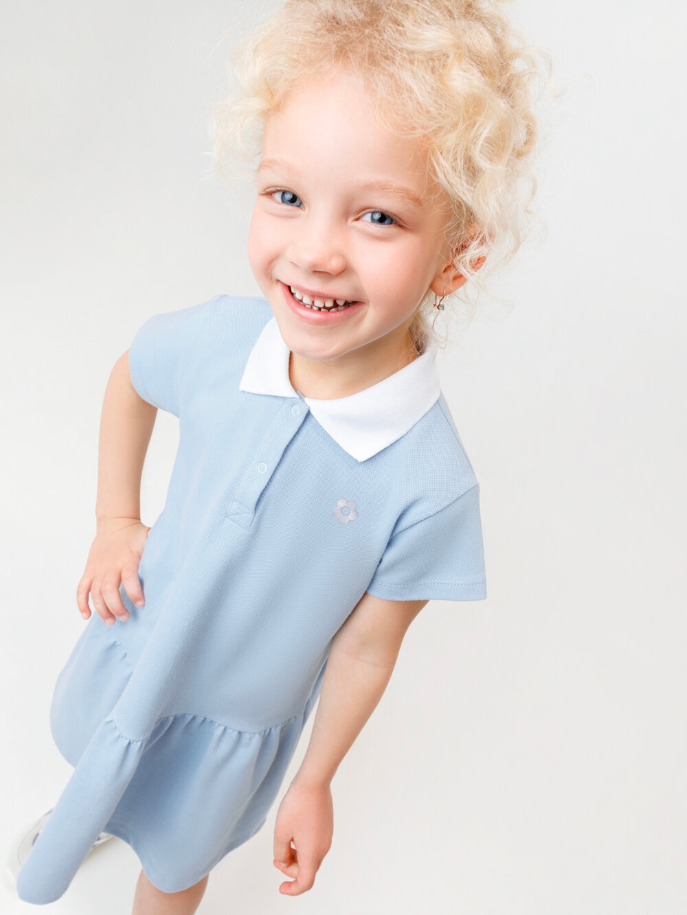Платье платье-поло для девочки, хлопок