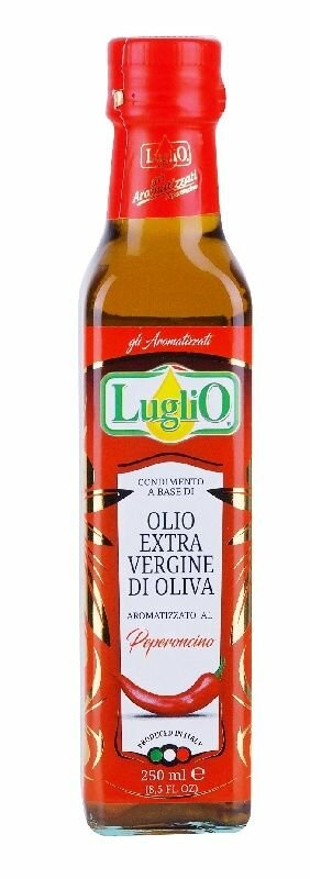 Масло LugliO оливковое Extra Vergine, ароматизированное чили (AA33) /стекло/ 0,25л
