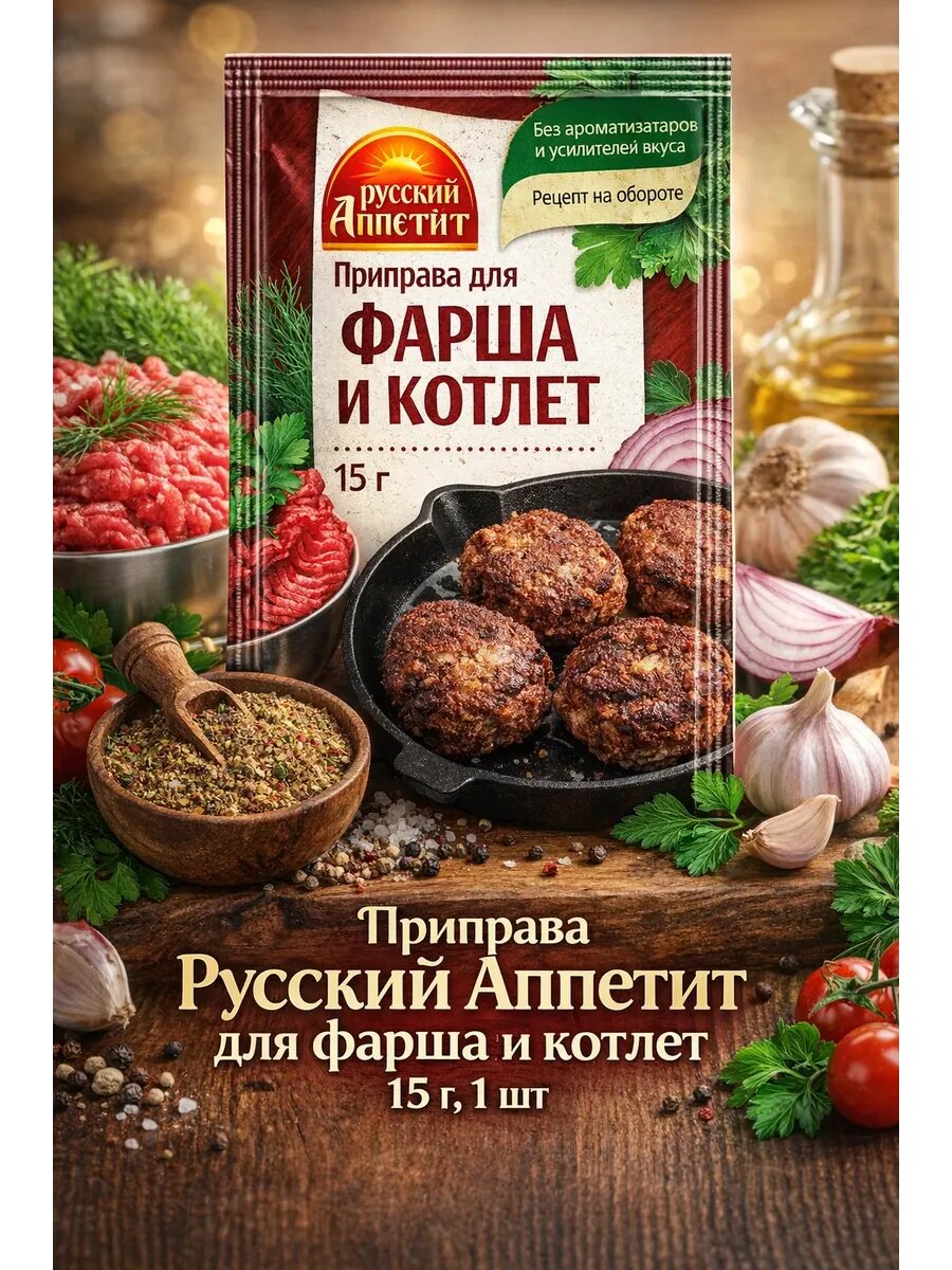 Приправа русский аппетит для фарша и котлет 15 г.