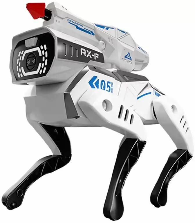 Интерактивный робот-пёс, на пульте с пушкой