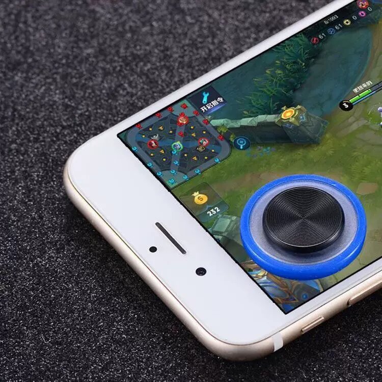 Мобильный игровой геймпад с присоской и 3-пальцевыми направляющими кнопками для PUBG и Honor of Kings - Синий