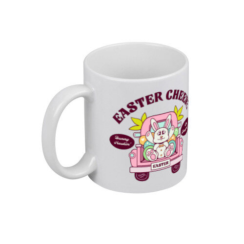 Кружка «Пасхальный кролик, пасха 2026, пасхальный заяц» (белый)