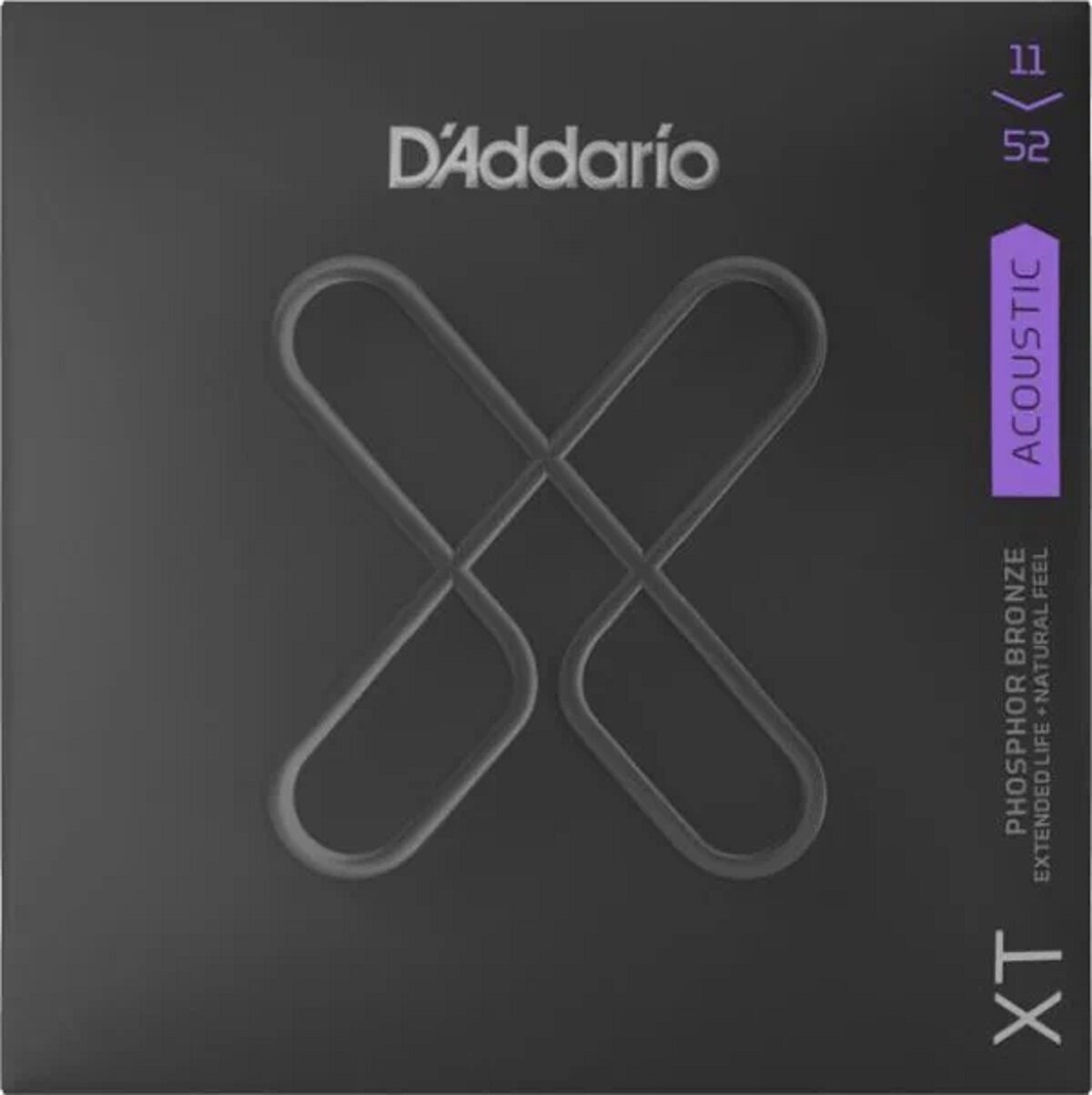 D'ADDARIO XTAPB1152 SET ACOUS XT PH BRZ CST LIGHT струны с покрытием XT для акустической гитары, фосфорная бронза, 11-52