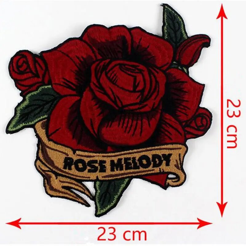 Патч красный с розой Rose Melody, 23x23 см, Big