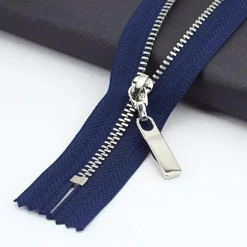 Металлические молнии Meetee 5/10 шт, Темно-синий, 5Pcs, NavyBlueSilver, CloseEnd-No3-30cm