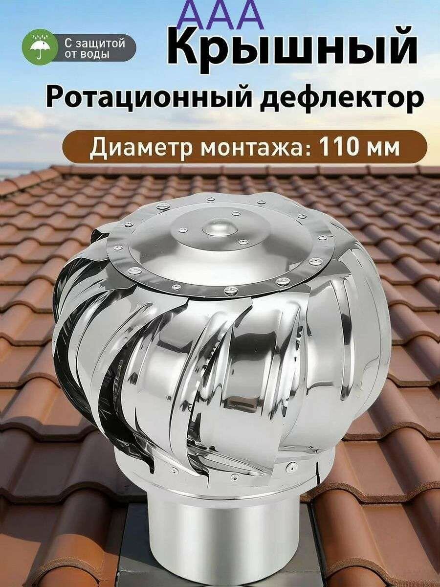 Турбо-дефлектор из нержавеющей стали 110 мм для вентиляционных труб