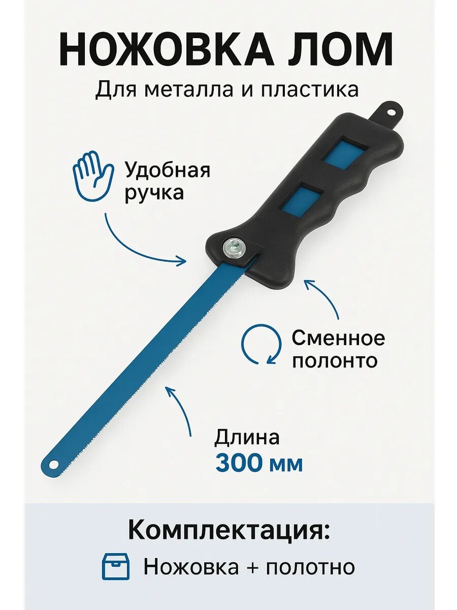 Ножовка LOM, для металла, быстрорежущее полотно, зубья 24TPI, 30 см