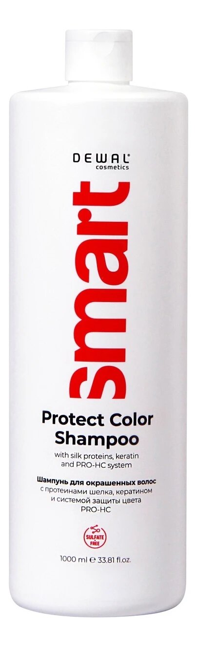 DEWAL Cosmetics Шампунь для окрашенных волос с протеинами шелка Smart Care Protect Color Shampoo Шампунь 1000мл