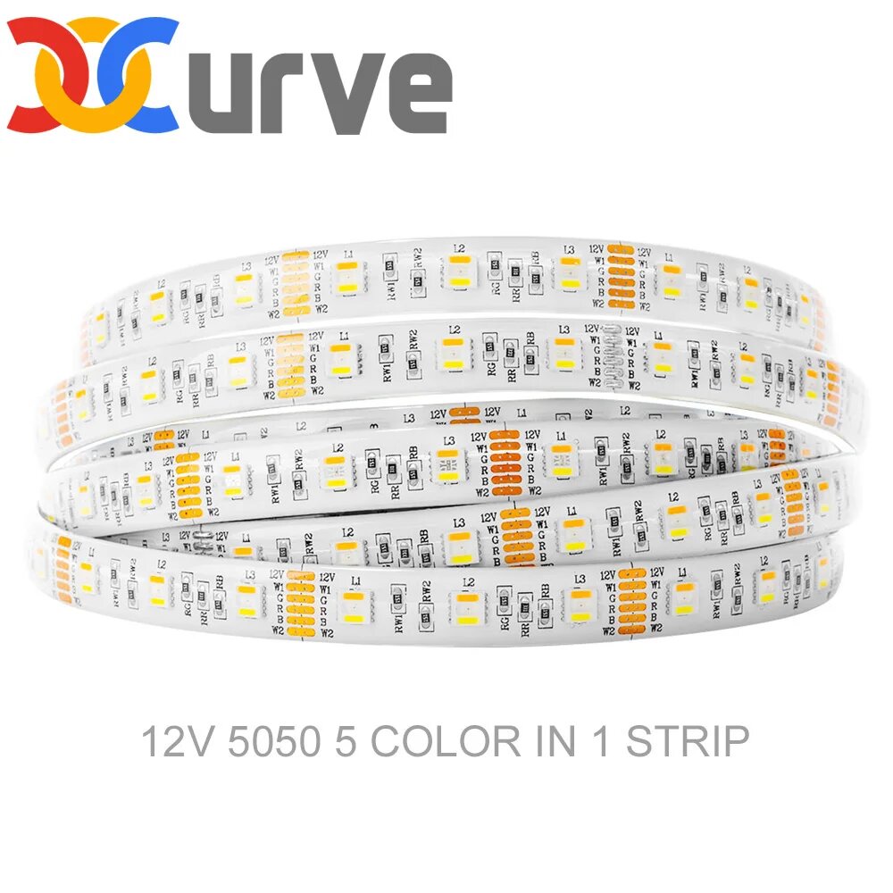 Светодиодная лента Cocurve RGBWW 5050, 5м, White PCB, IP30