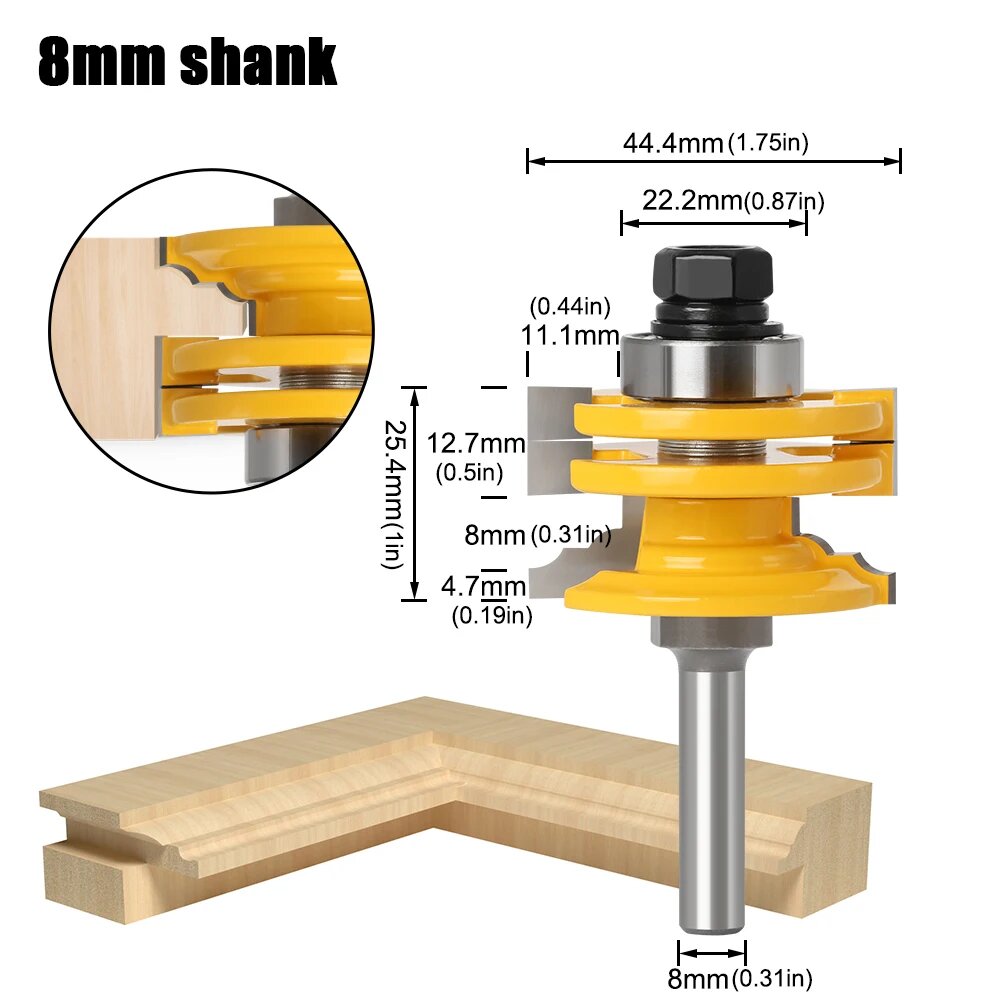 Фреза 8mm shank для дерева и пластика