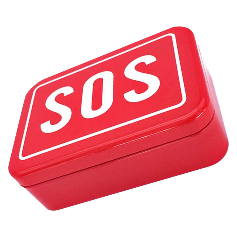 Набор Для Выживания В Походе, Красный Металлический Короб, Компас, Пила, Фонарик, 1 Комплект