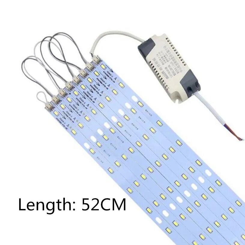 QIUBOSS Светодиодная панель 24/32/40/48/64/80/96 Вт холодного белого цвета white, 52cm-6x8W
