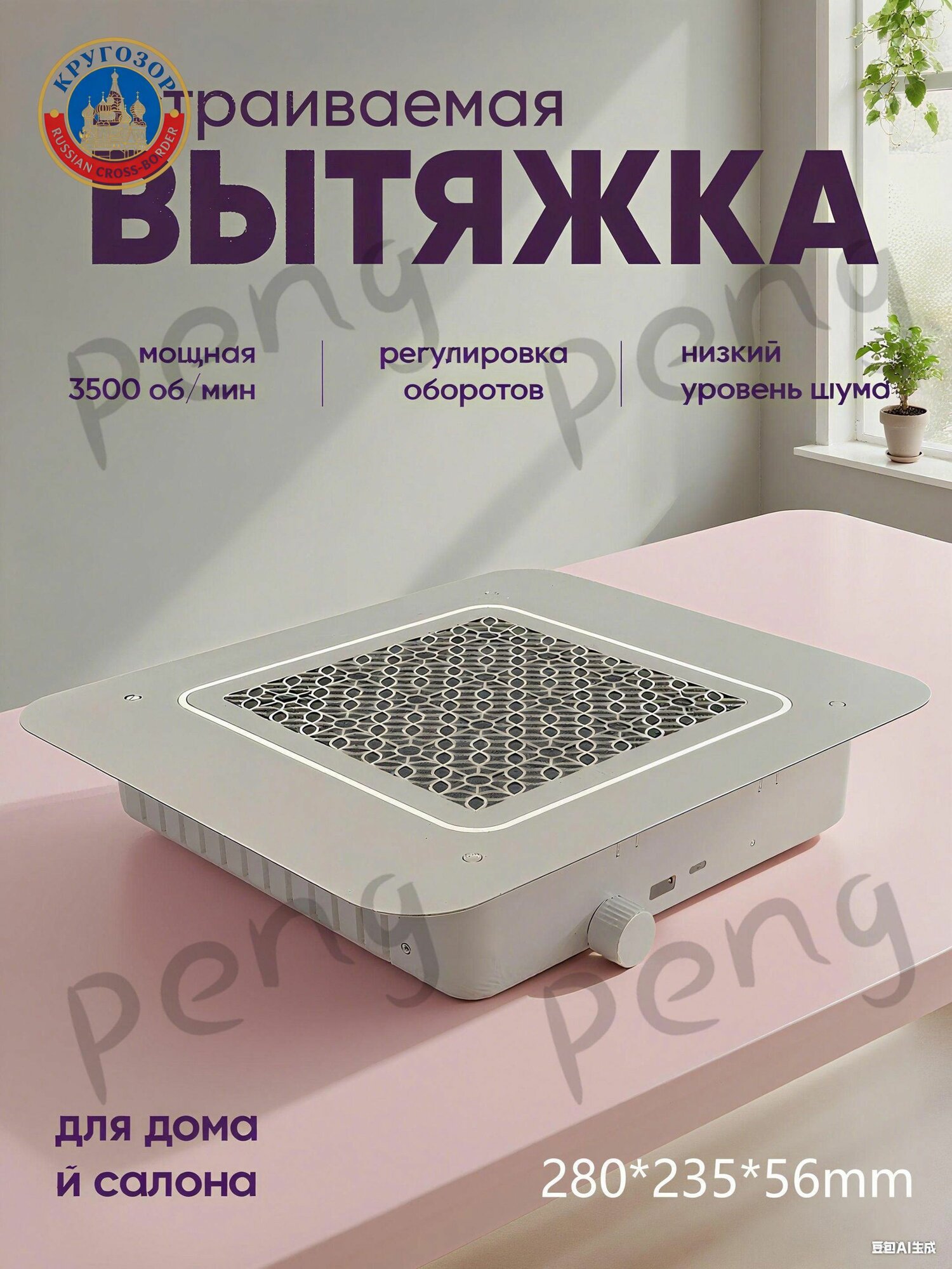 Пылесос для маникюра встраиваемый, пылесос для маникюра, вытяжка для педикюра 48 Вт