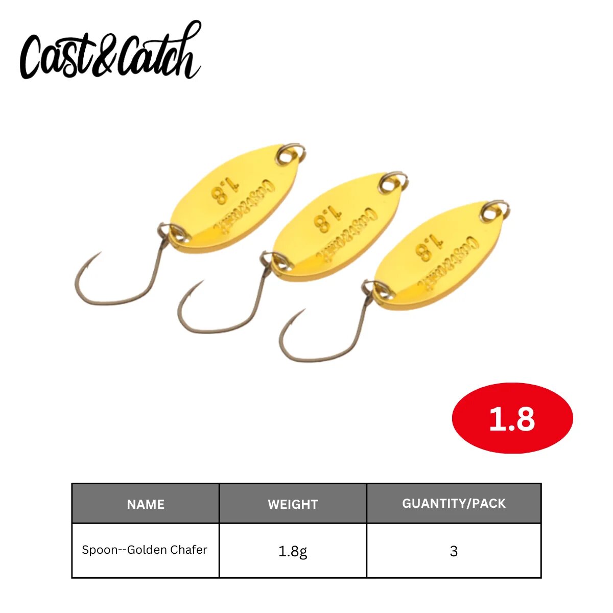 CAST&CATCH Джиг-ложка Golden Chafer 1.8G