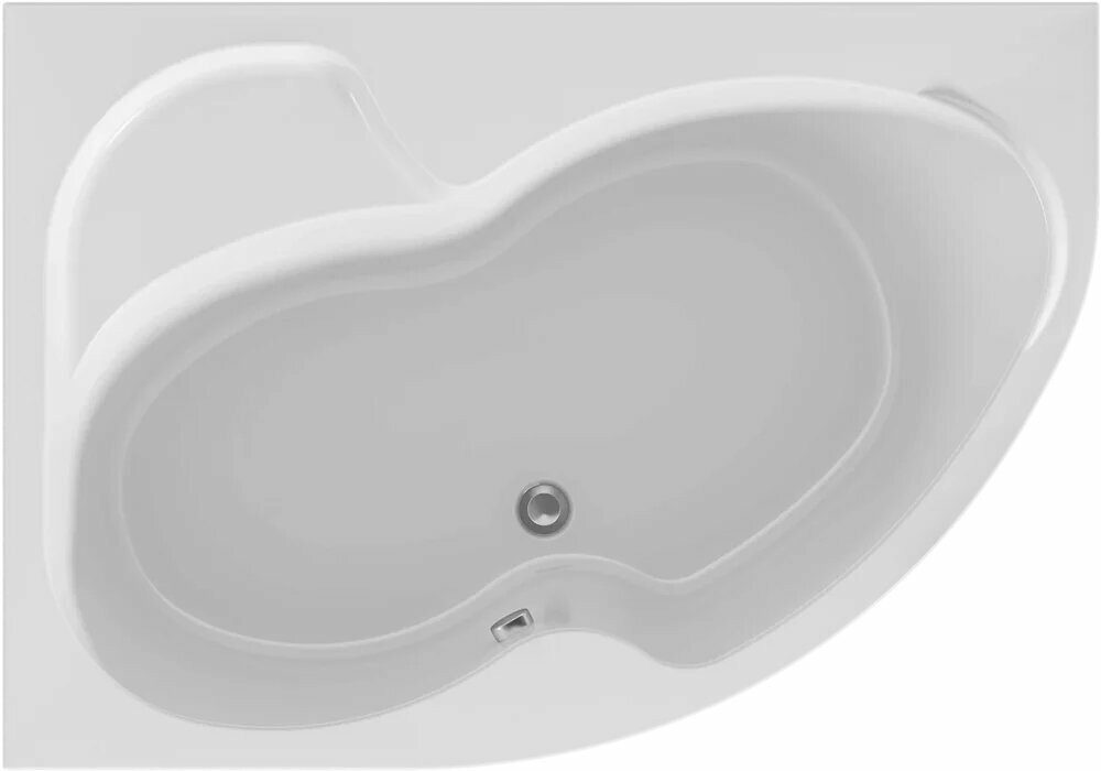 Акриловая ванна Marka One Аура (Aura) L 160x105, с каркасом, угловая, левая, пристенная, белая, глянцевая, асимметричная
