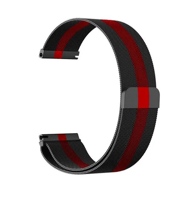 Ремешок Milanese Loop для Garmin, черный с красной полосой