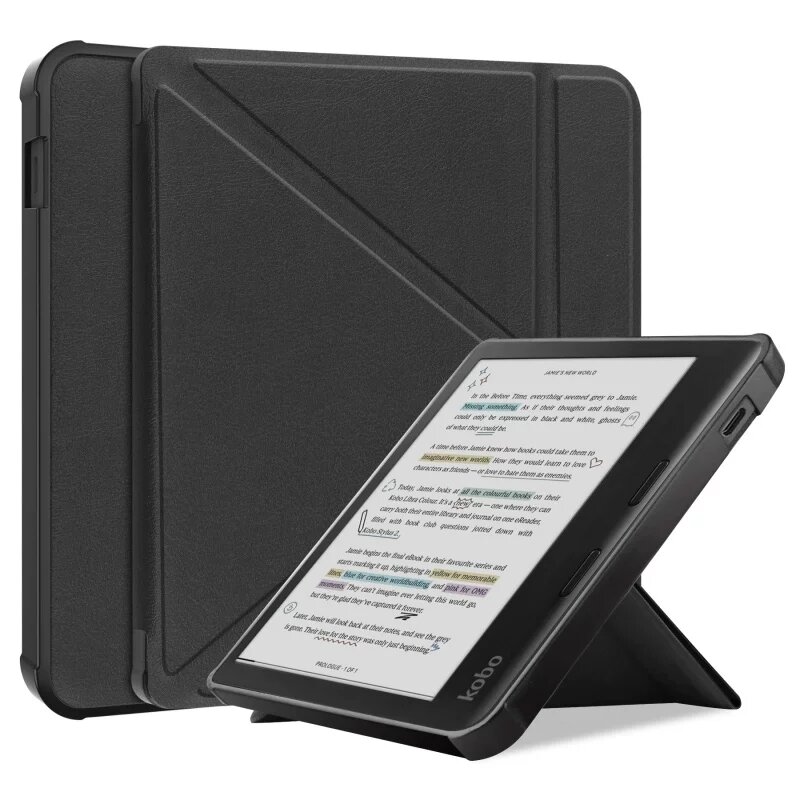 Подходит для защитного чехла для электронной книги Rakuten Kobo Libra Color, кожаного чехла с деформируемой подставкой,