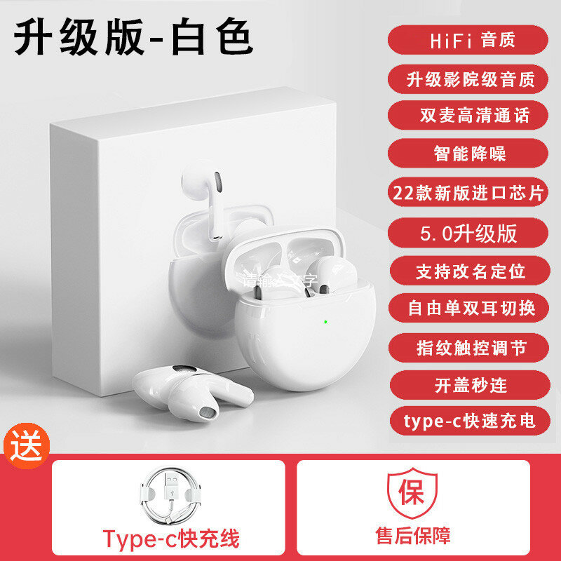 Беспроводные наушники True Wireless с Hi-Fi аудио, зарядкой Type-C и батареей на 25 часов (без индикатора заряда)