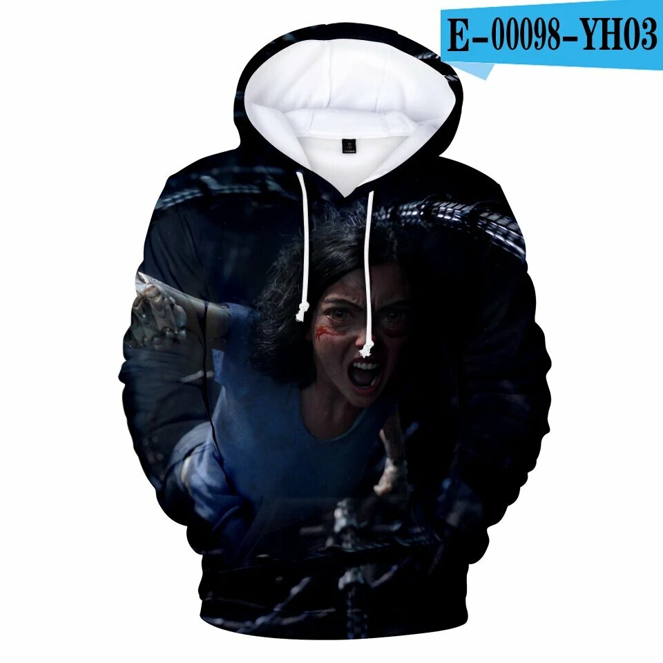 Alita Battle Angel 3D Print Hoodies XL, 3D