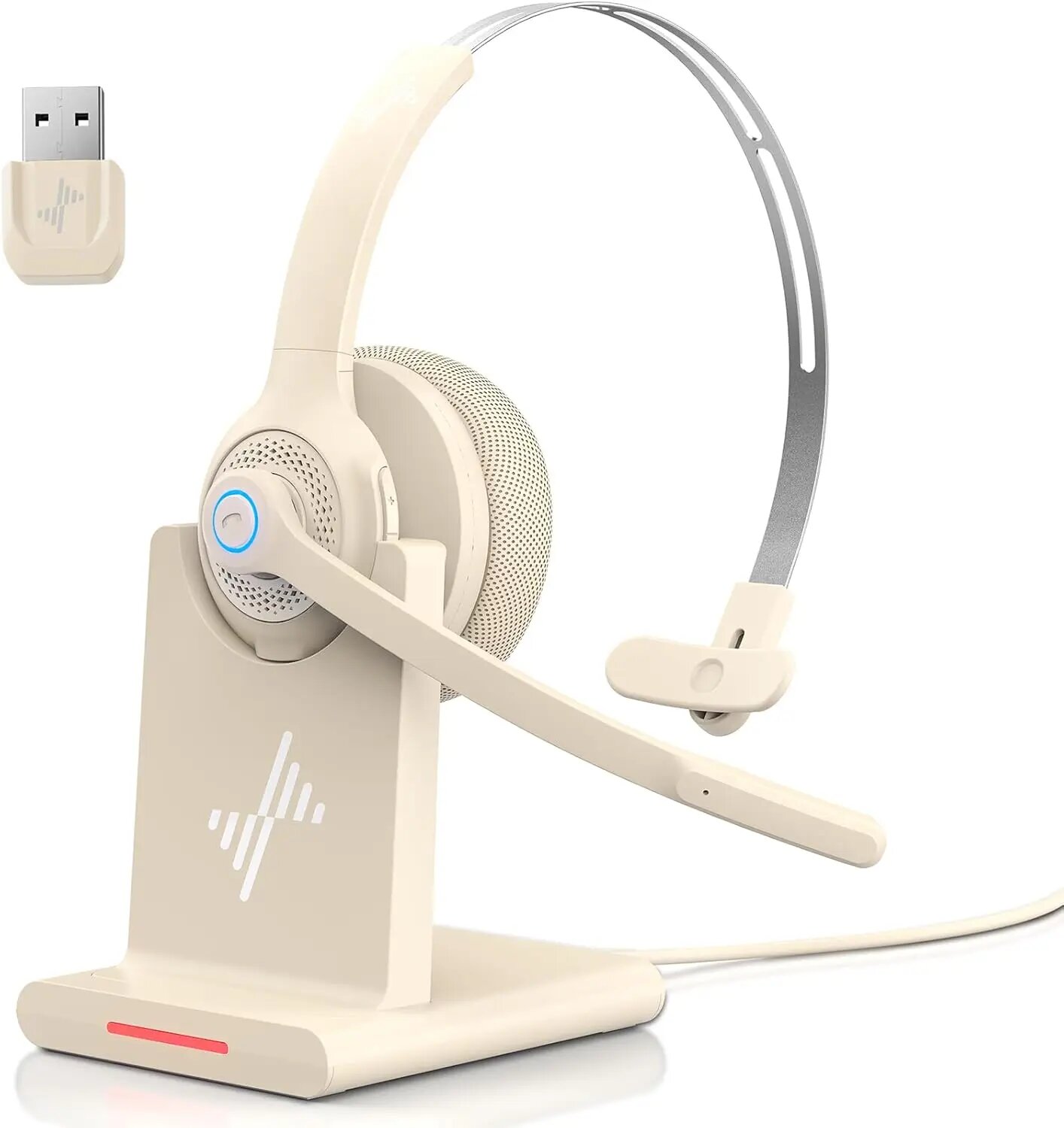 Беспроводная Bluetooth-гарнитура JIAMQISHI EH06 с микрофоном для работы отключения звука для ПК/компьютера/ноутбука