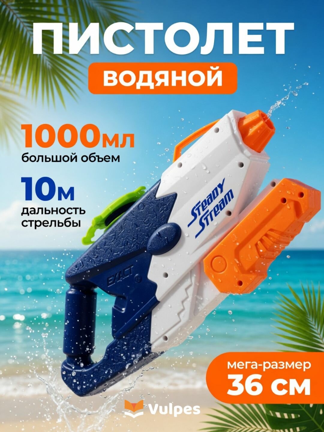 Игрушечное оружие водное, игрушка детский аква бластер - пистолет водяной 36см 1000мл