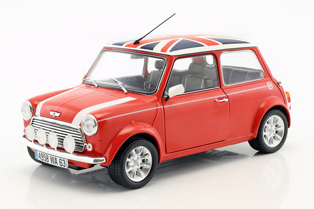 Модель коллекционная SOLIDO Mini cooper 1.3I sport pack with union jack 1997 red white