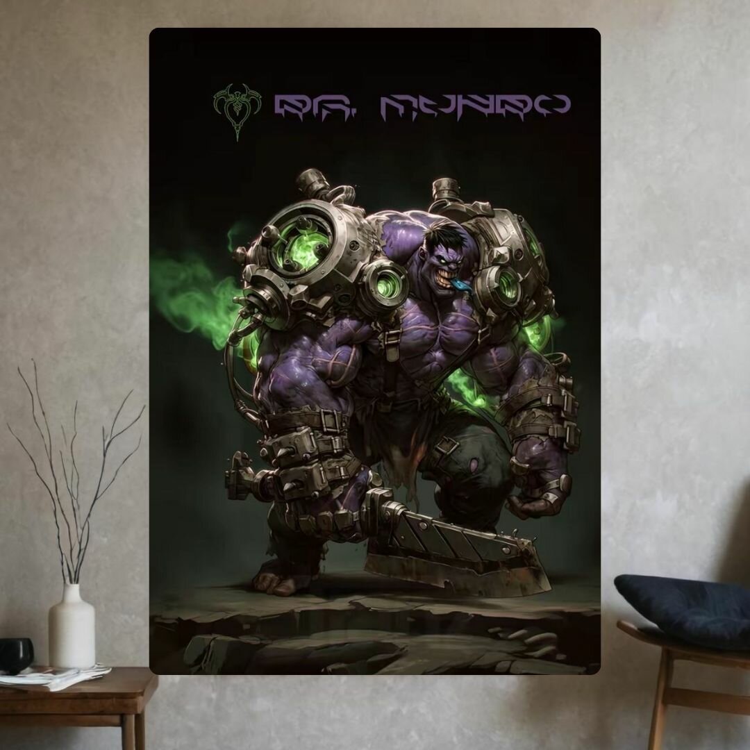 Картина на металле (League of Legends), Доктор Мундо,20*30см